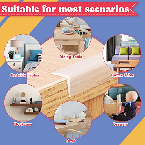 Edge Protector 100% Silicone, Soft Corner Protectors for Kids, Baby Proofing, 3.3ft Pre-Tape Adhesive Edge Guard for Kids Safety, Child Drawer Furniture Cabinet Bumper (0.6x0.6in(Width))