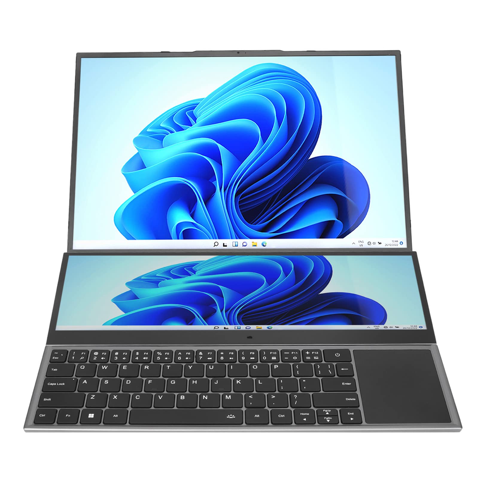 16in 14in Dual Screen Laptop for Win11,14in Full HD Touch Secondary Screen, 32GB RAM 1TB SSD Split Screen Laptop, Dual SSD Hard Drives,High Performance Core i7 Processor (US Plug)