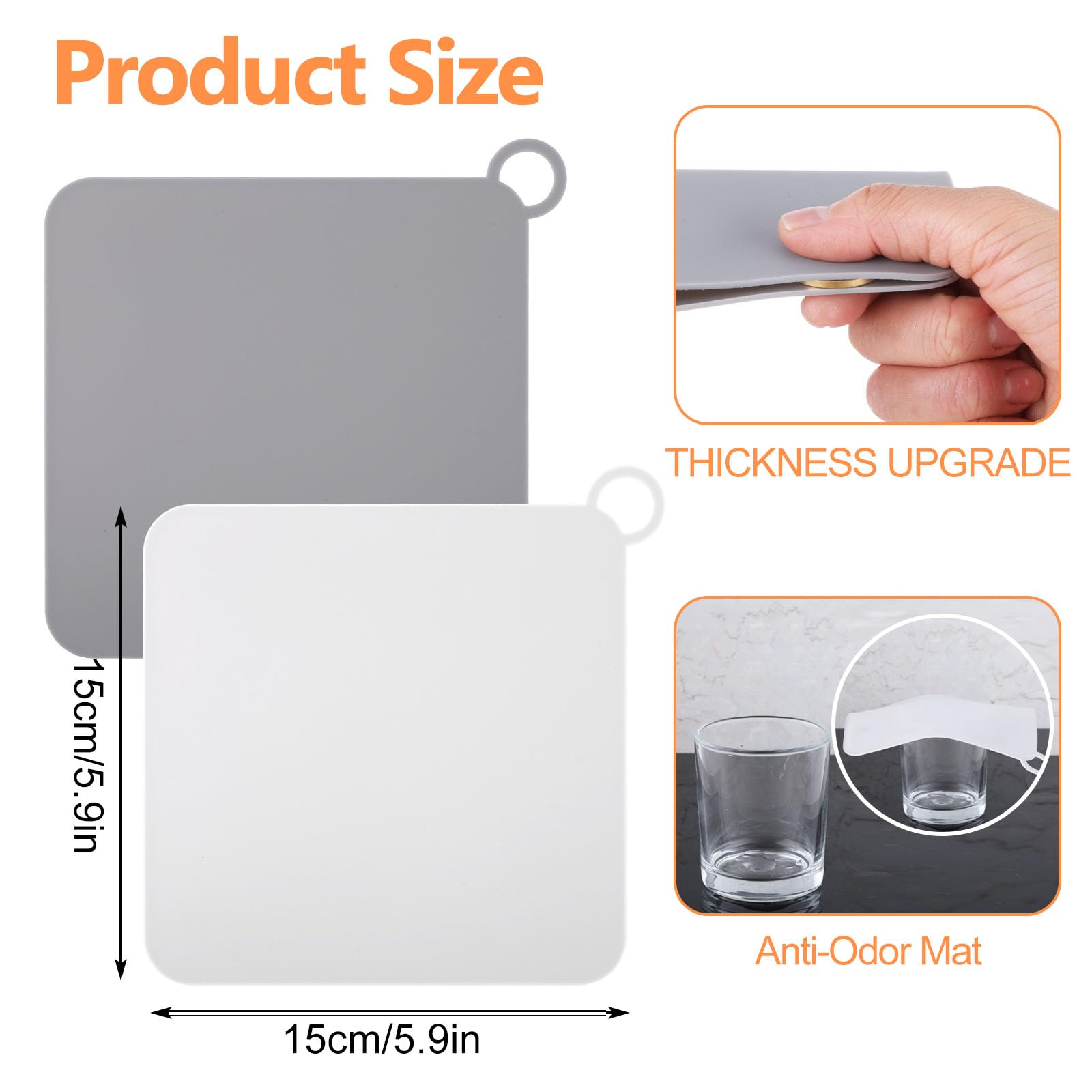 4PCS Shower Drain Cover 5.9 Inch Silicone Floor Drain Cover Silicone Floor Drain Anti-Odor Mat, Bathtub Drain Cover Silicone Kitchen Bathroom Bath Tub for Bathtub Kitchen Laundry Sink Accessories