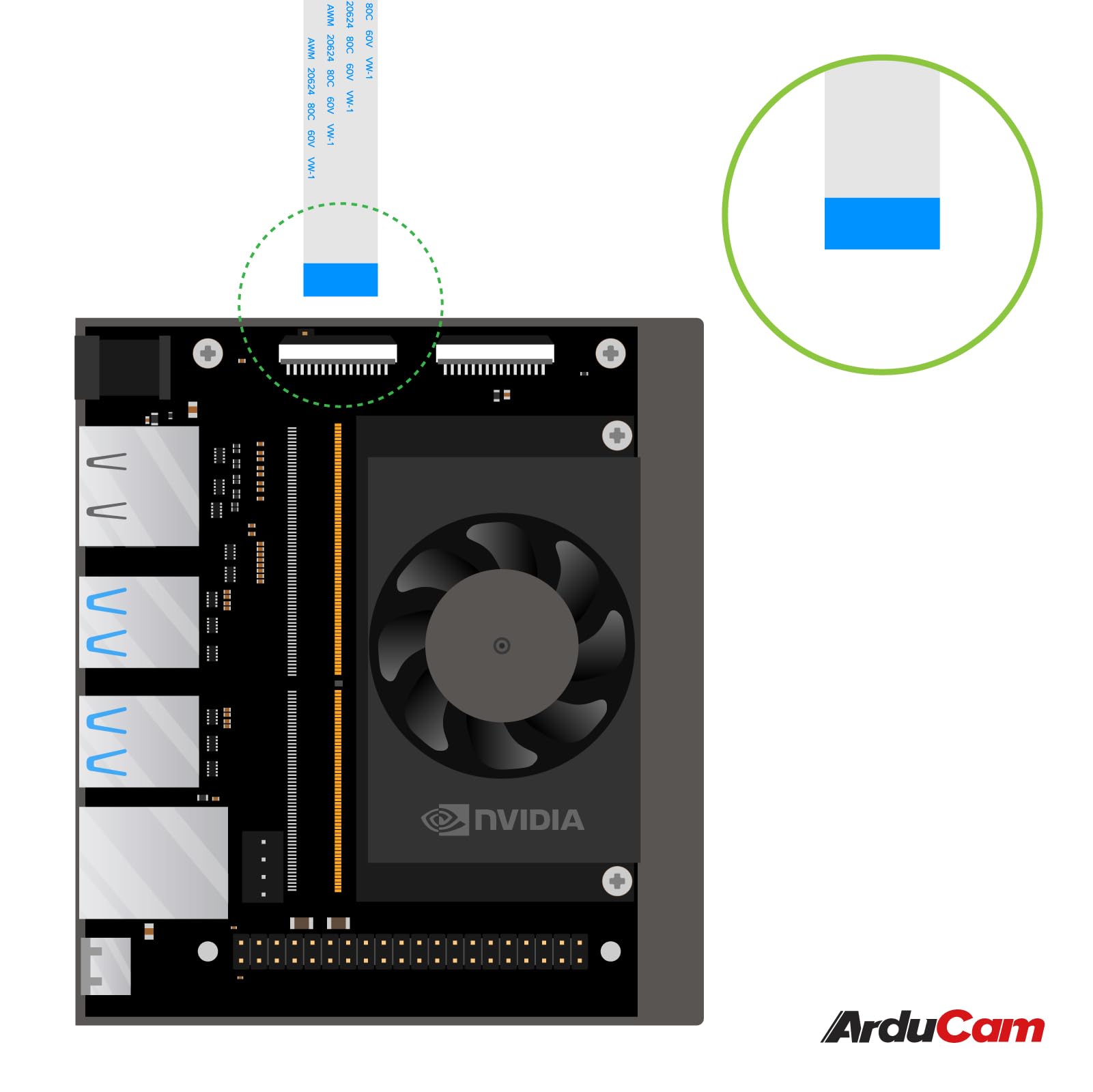 Arducam Mini 8MP IMX219 Camera Module for Jetson Orin NX/AGX Orin, with Low Distortion 105°(D) FOV M12 Lens, Compatible with Raspberry Pi CM3 / CM3+