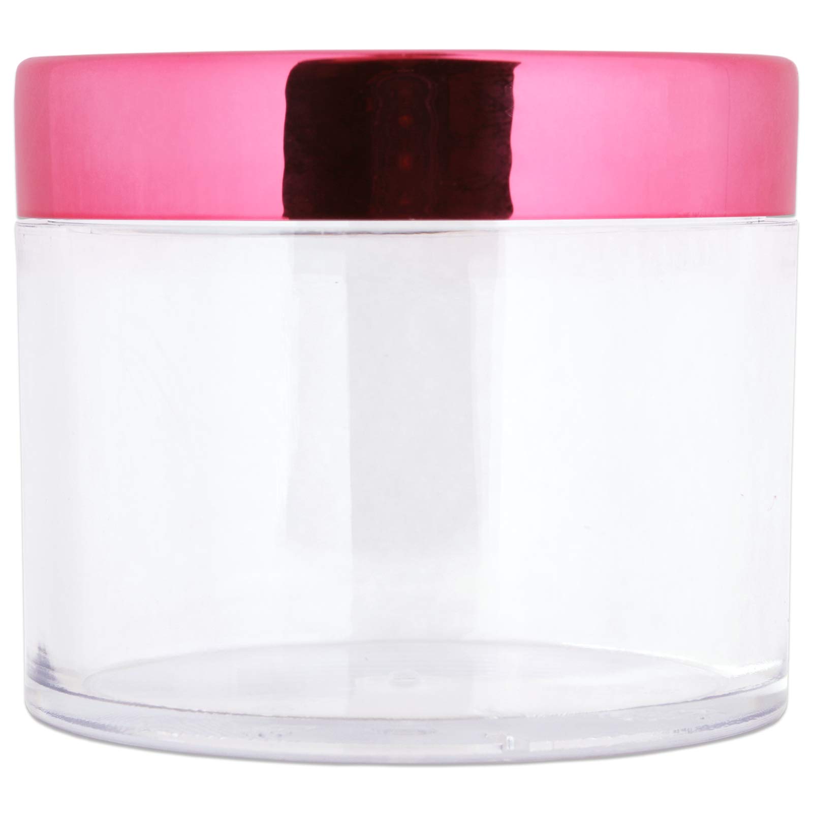 Beauticom 2 oz./ 60 Grams/ 60 ML Thick Wall Round Clear Plastic LEAK-PROOF Jars Container with ROSE GOLD Lids for Cosmetic, Lip Balm, Creams, Lotions, Liquids (12 Jars, Rose Gold)