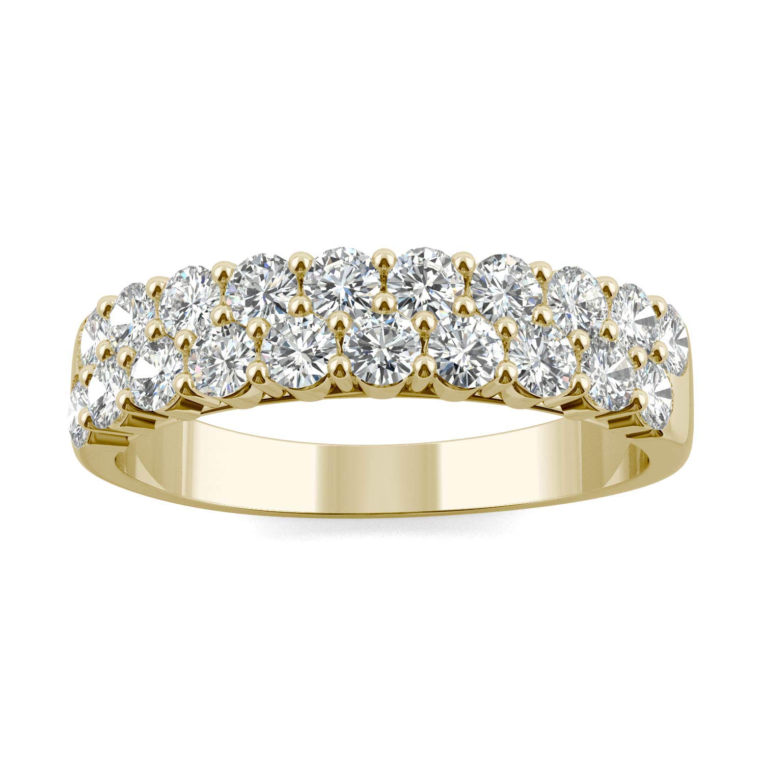 14K Yellow Gold Moissanite by Charles & Colvard 2.4mm Round Band-size 8 1.00cttw DEW