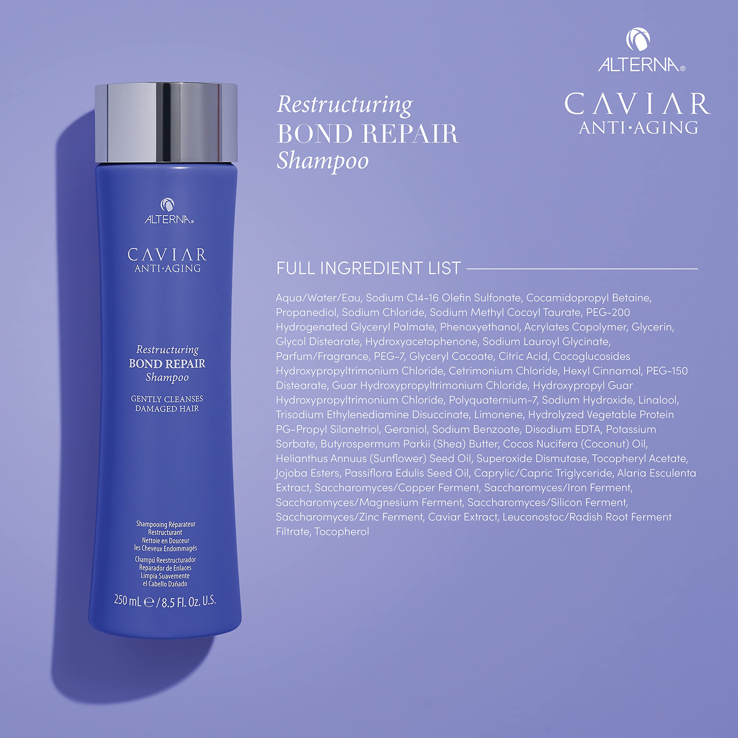 Alterna Caviar Anti-Aging Restructuring Bond Repair Shampoo, 16.5 Fl Oz (Pack of 1)