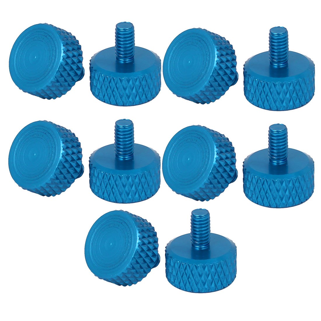 Aexit Computer PC Cleaning & Repair Graphics Card Flat Head Knurled Thumb Screws Sky Blue Computer Screws M3.5x6mm 10pcs