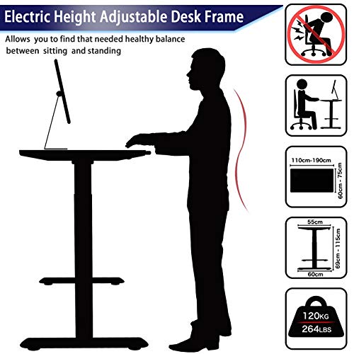 AIMEZO Dual Motor Electric Standing Desk Base Adjustable Desk Frame with 4 Programmable Memory Sit Stand Desk for Home Office