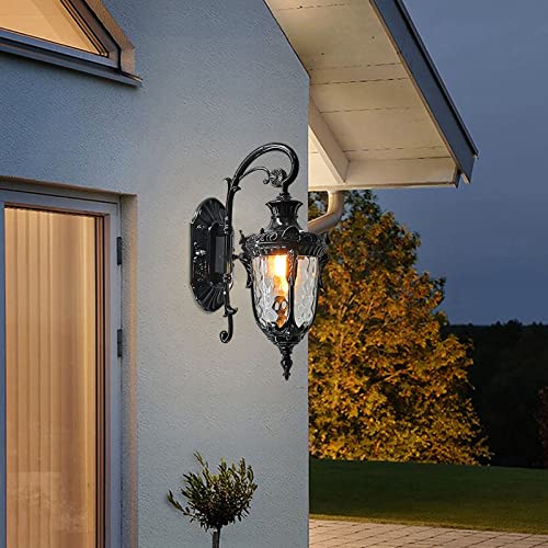 Bazargame Outdoor Wall Lantern,Outdoor Lighting Lantern Lamp,Dusk to Dawn Sensor Outdoor Wall Sconce,for Courtyard Garden House Garage Entrance