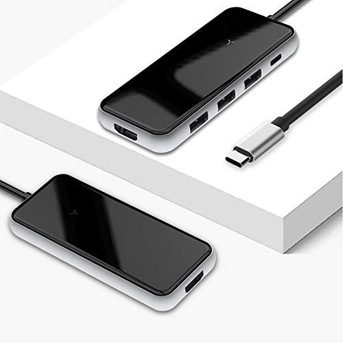CUJUX Portable Smart Extender,Multifunction USB C Hub Adapter 5 in 1 USB3.0X3 PD HDMI USB Hub