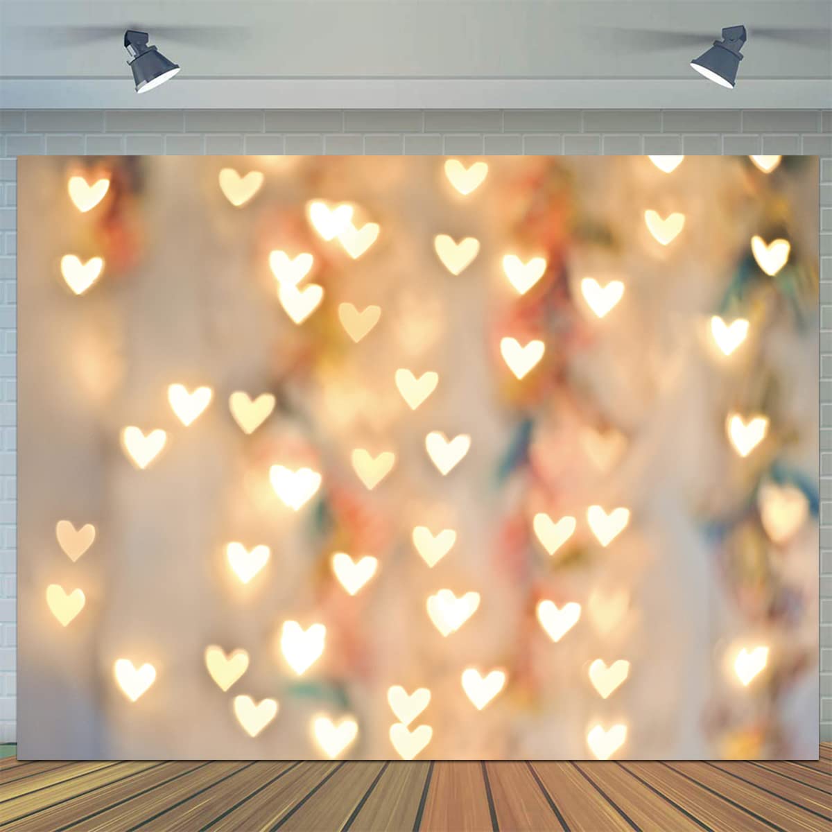 CYLYH Backdrop, 8x6ft Vinyl, Multicolor, Birthday, Love Heart Wall Decor Banner for Valentine's Day, Wedding, Party, Kid Newborn Baby
