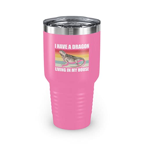 30oz Tumbler Stainless Steel Colors Hilarious Reptile Lounge-Lizard Viviparous Geckos Lovers Humorous Amphibians 30oz / Pink