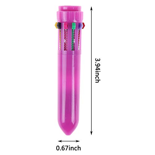 30 Packs Neon 10-in-1 Mini Shuttle Pens Plastic Retractable Ballpoint PensĀ for Kids Students Gift Office School Supplies,6 Colors