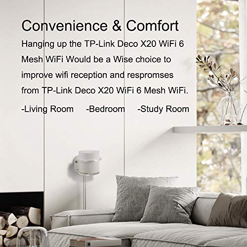 BECEMURU 2 Pack Wall Mount Holder Compatible with TP-Link Deco X20 6 Mesh WiFi System,Deco X60 Mesh WiFi System,Sturdy Transparent Acrylic Brackets,Space Saving,Without Messy Wires