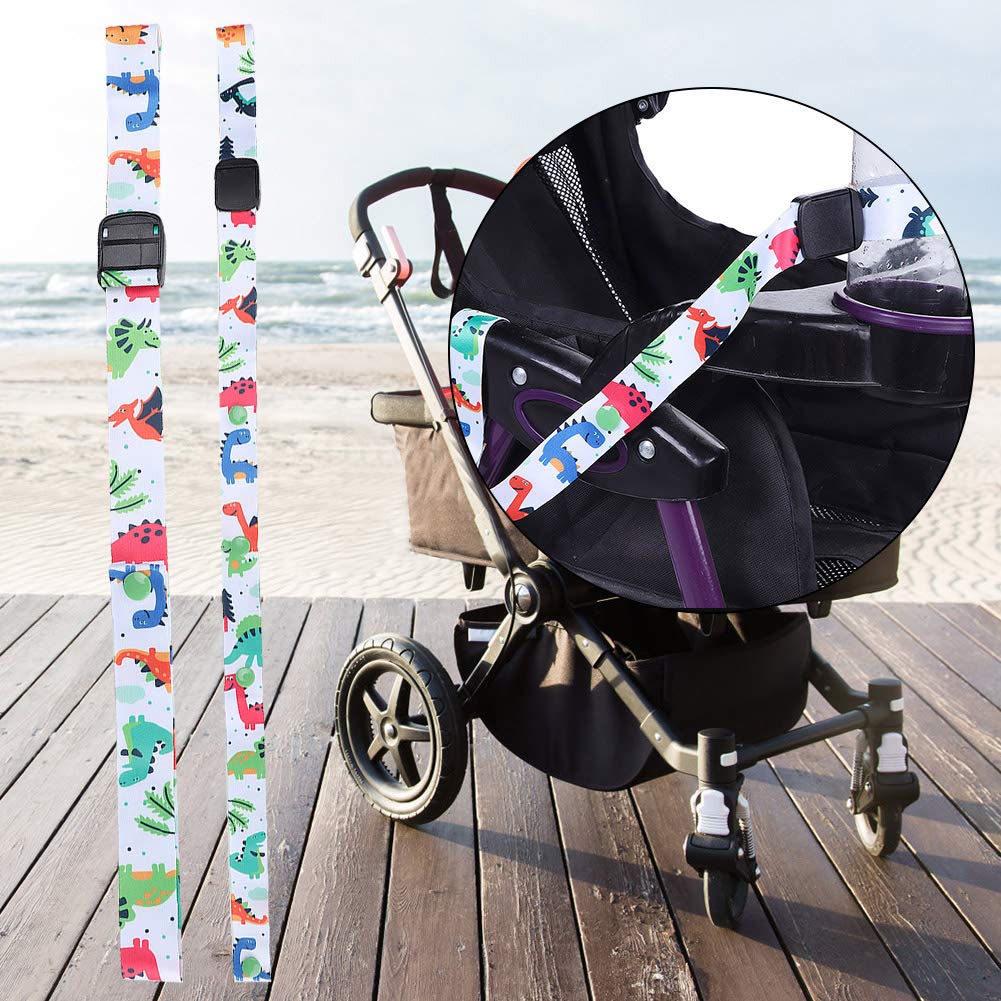 Cup Strap, 2.5cm Width Baby Feeding Bottle Cup Adjustable Strap Holder Stroller Toy Sippy Leash Tether Adjustable Bottle Cup Strap Toddler Drink Baby Bottles Holders(Dinosaur)