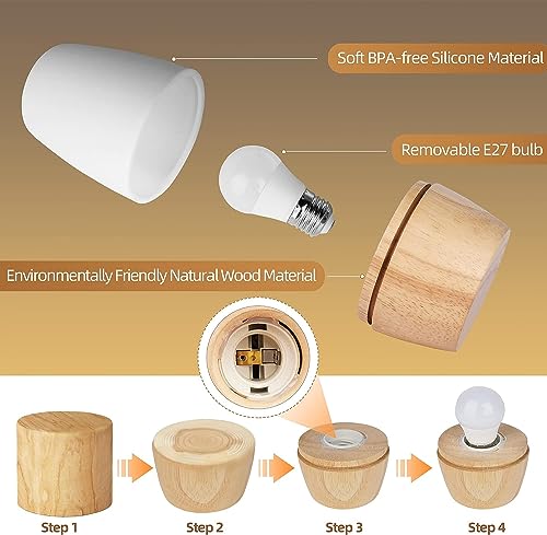 ANGTUO Mushroom Lamp 7 Color Changing Tap Control Mushroom Night Light Cute Squishy Silicone Lamp Funny Gift for Daughter Kid…