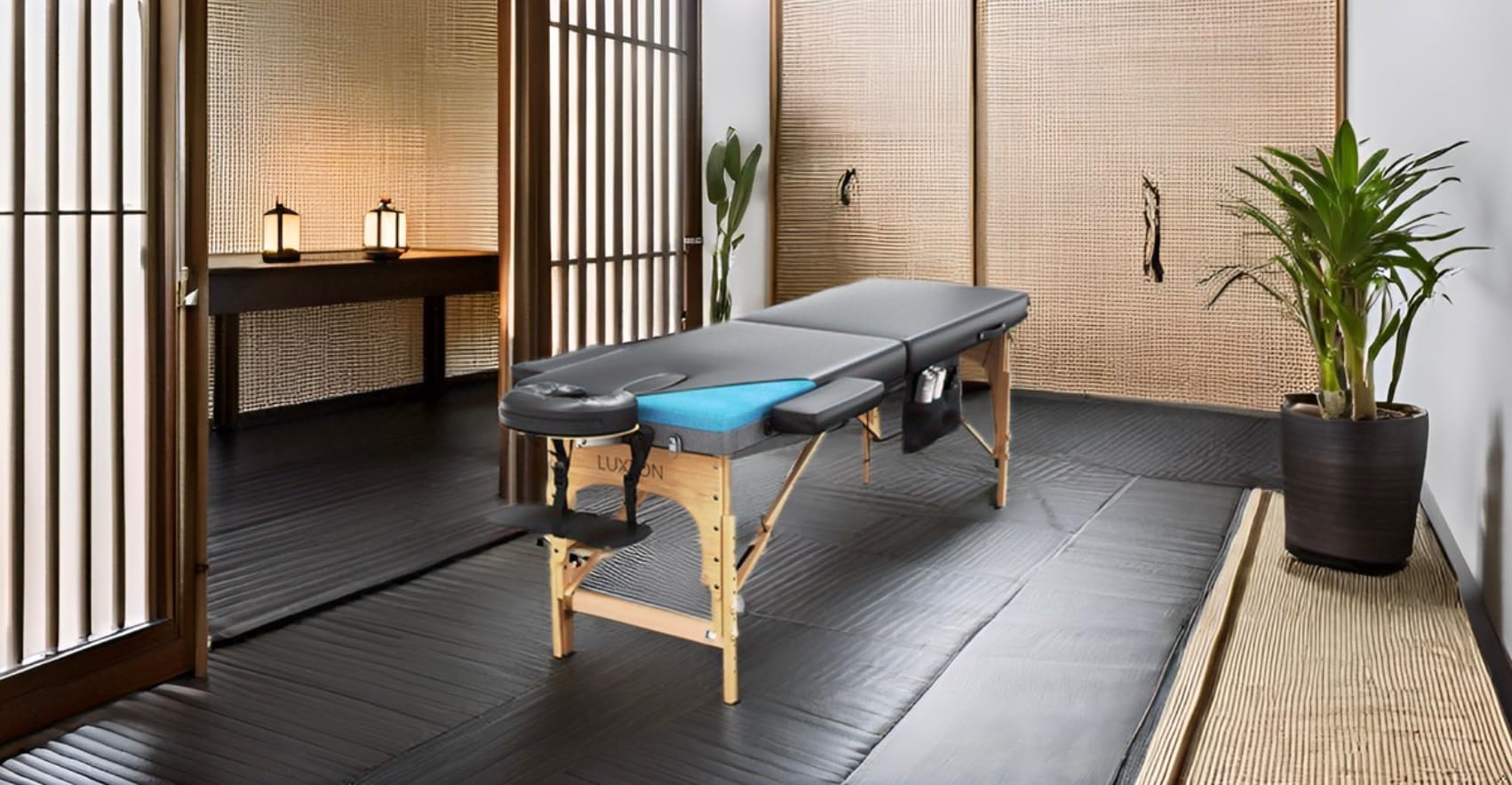 Luxton Premium Memory Foam Massage Table - Rolling Travel Case, Washable Sheets, Thicker & Wider