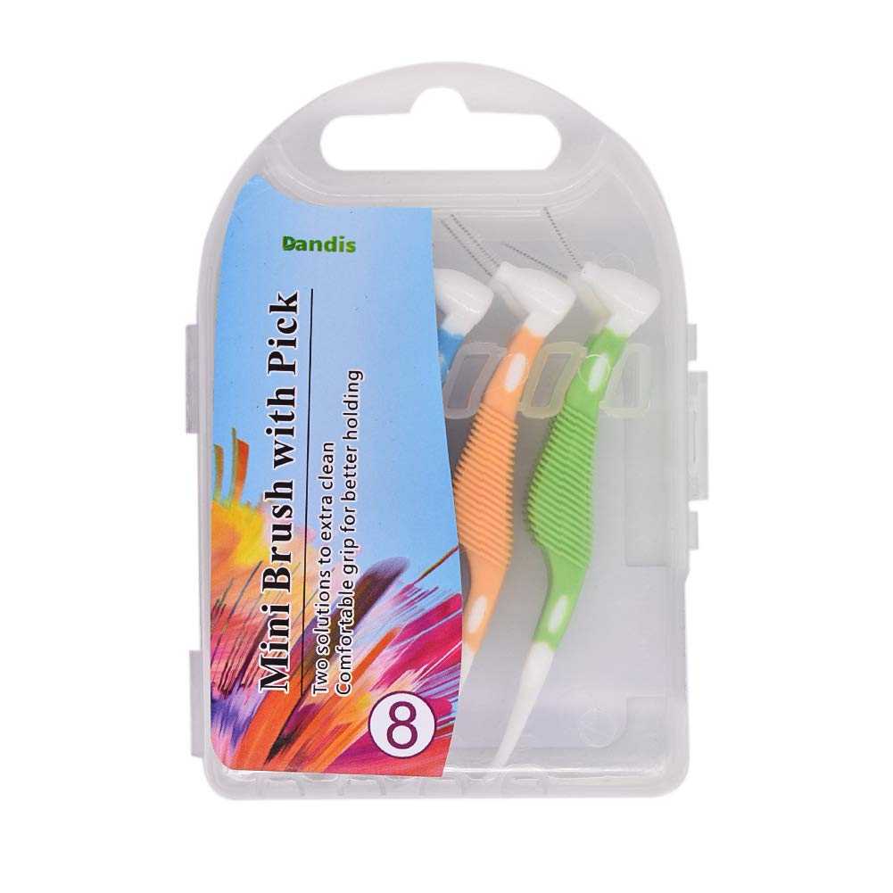 Angzhili 10 pcs Orthodontic Interdental Brush Mini Brush with Toothpick,Tooth Cleaning Tool