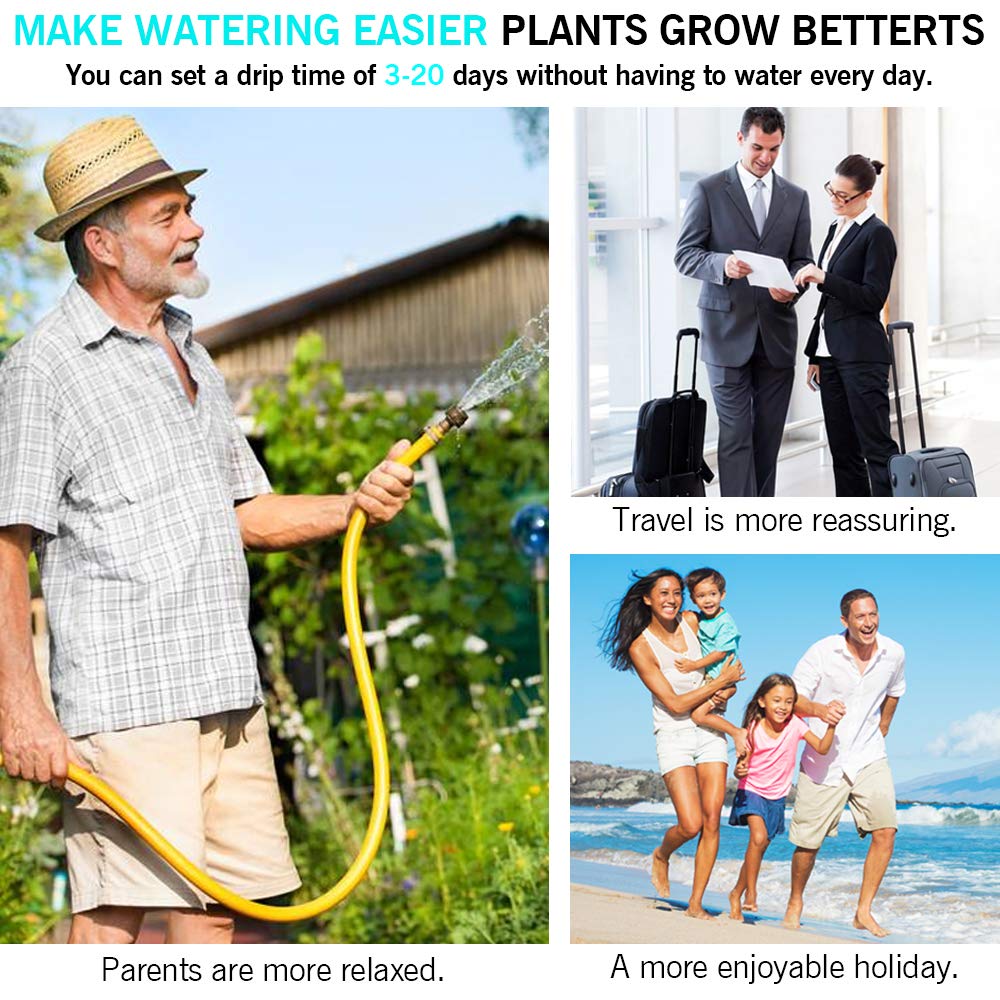 Kingwora Plant Self Watering Devices - 9 Pack Automatic Irrigation Equipment Plant Water with Slow Release Control Valve, Adjustable Water Volume Drip System for Home and Vacation Plant Watering