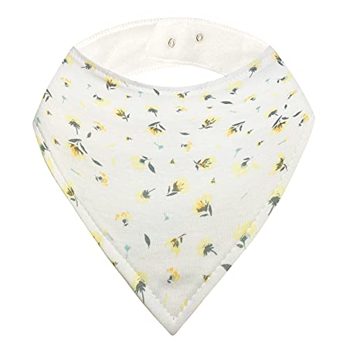 MODERN BABY 4 Pack Bandana Bibs for Girls Absorbent Drooler Baby Bibs, Yellow