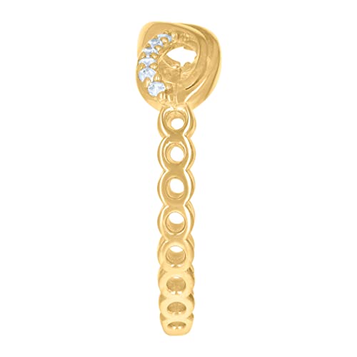 14k Two tone Gold Womens CZ Cubic Zirconia Simulated Diamond Infinity Symbol Ring Measures 5.4mm Long Jewelry for Women