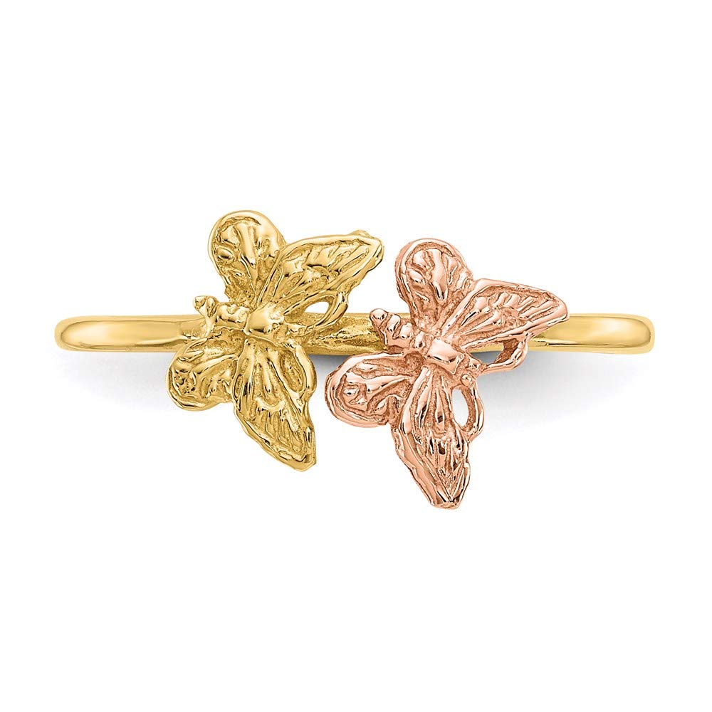 14k Two-Tone Polished Butterfly Ring QK5770
