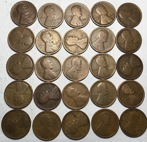 1912 P Lincoln Wheat Cent Penny Roll (25) Coins Penny Seller Good