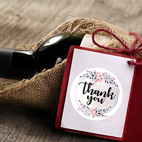 Sticker roll, Business Sticker, Bubble Envelope and Gift Bag Packaging Label, 3 Different Flower Patterns. 500 Sheets per roll, 1.5 inches in diamete。 (Black)