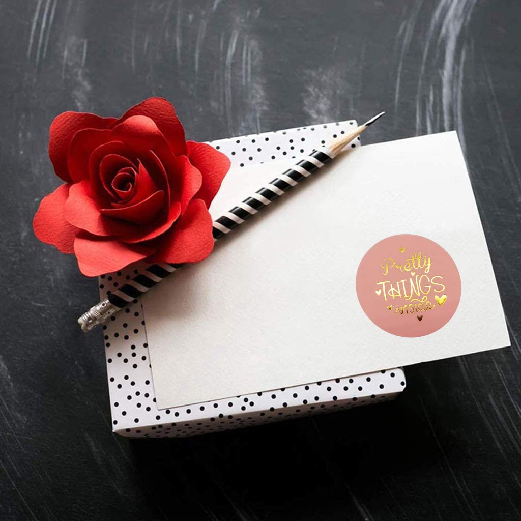 Famcry 500pcs Pretty Things Inside Sticker Gold Foil Seal Label Scrapbookingation