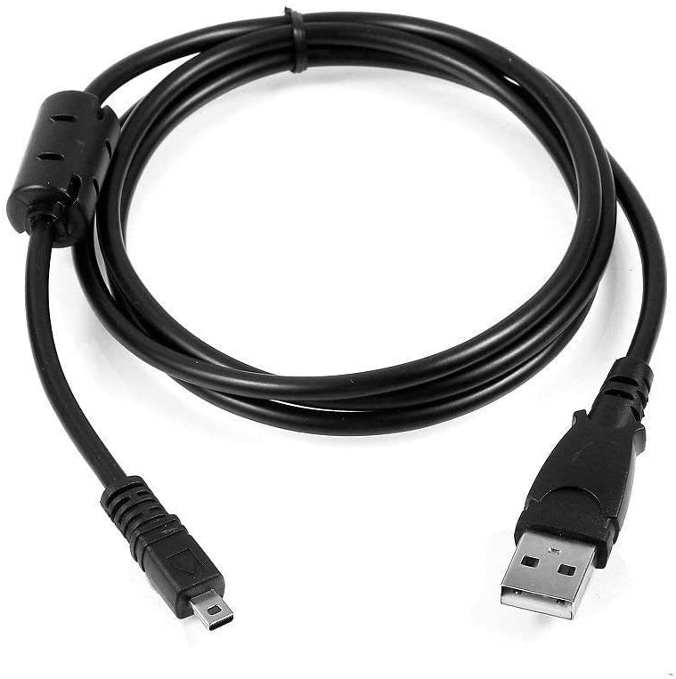 Adhiper Replacement USB Cable Camera Transfer Data Sync Charging Cord 8Pin Compatible with Sony Cybershot DSCH200 DSCH300 DSCW370 DSCW800 DSC-H200 DSC-H300 DSC-W370 DSC-W800 DSC-W830 (1m/Black)
