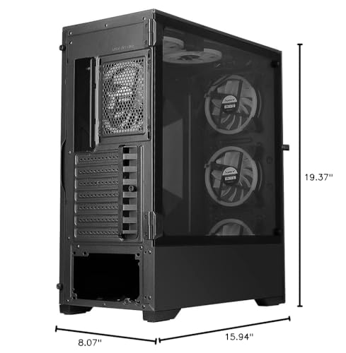 Bgears b-Voguish-RGB Gaming PC ATX case, Include: 6 x 120mm ARGB Fans, 1 x 10 Fans Controller, 1 x Remote Controller, USB3.0, Support up to EATX Motherboard, Support Graphic Card up to 380mm Long