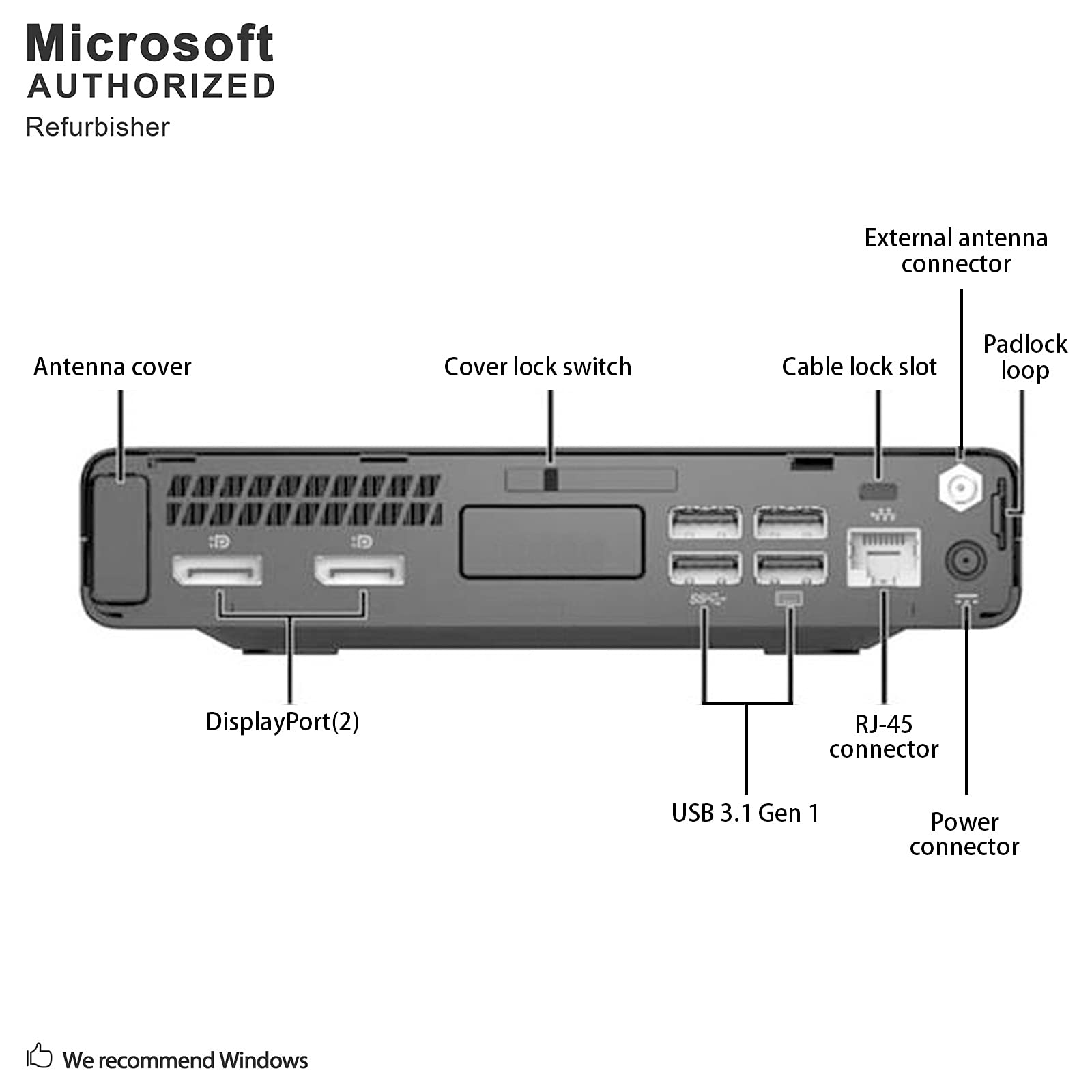 HP EliteDesk 800 G3 Desktop Mini, Intel Quad Core i7-6700 3.4GHz, 8GB DDR4, M.2 256GB SSD, WiFi, BT, Windows 10 Pro 64 Language Supports En/Sp/Fr