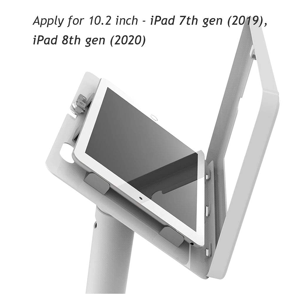 Beelta Tablet 10.2 Floor Stand Kiosk Compatible with 10.2 iPad 7 8 9 Anti Theft Key Lock Swivel BSF301T