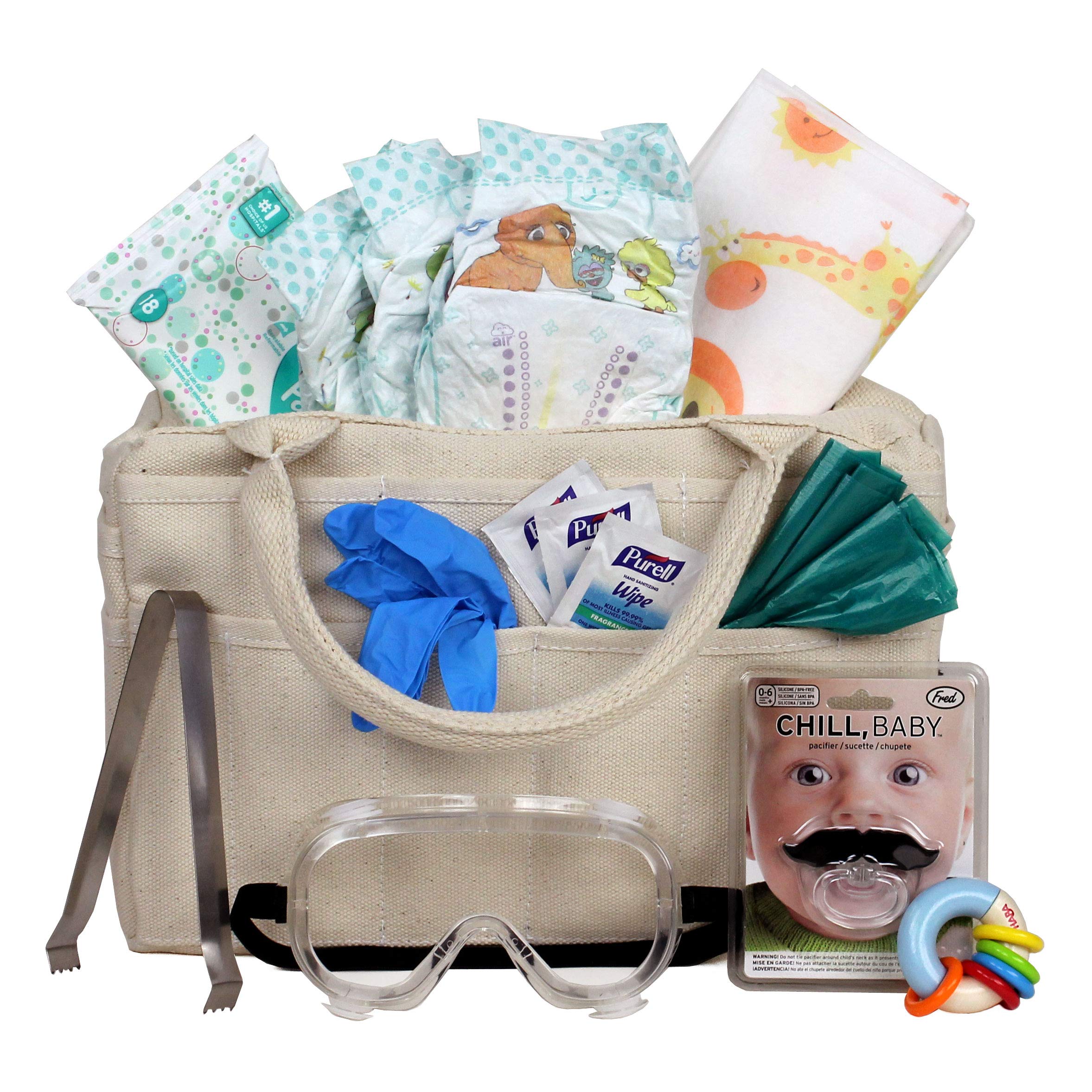 Dad’s Diaper Kit – Diaper Changing Kit for New Father – Bundle with Tool Bag, Diapers and Accessories (11 Items)