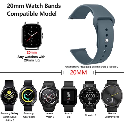 4 PACK Bands for Amazfit GTS 4 / GTS 4 Mini / GTS 3 / GTS / GTS2 / GTS 2e / GTS 2 mini Band Women Men, 20mm Quick Release Soft Silicone Sport Replacement Watch Strap for Amazfit Bip 3 Pro / Bip 3 / Bip U Pro / Bip / Bip Lite / Bip S / Bip S lite / Bip U (