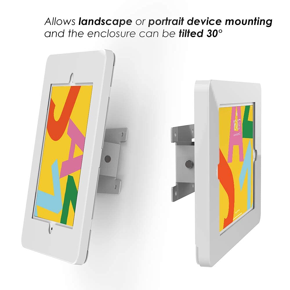 Beelta Tablet Wall Mount Compatible with 10.2 inch iPad 7 8 9 Swivel Base, Key Lock, All Metal - BSW101T