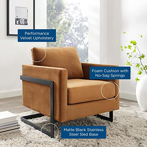 Modway Posse Upholstered Sofas/Sectionals/Armchairs, Black Cognac