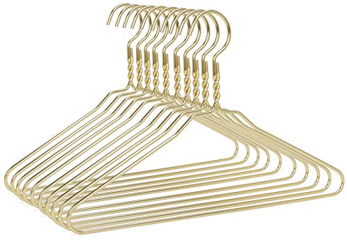 Beautiful Gold Aluminum Metal Suit Hangers Heavy Duty Coat Hangers (10 Pack Gold)
