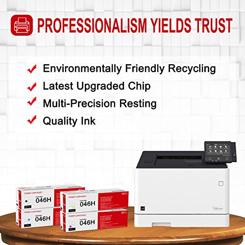 3 Pack 046H C/M/Y Toner Cartridge: Compatible 046H CRG046H 1253C001 1252C001 1251C001 Toner Cartridge Replacement for Canon Color Image Class LBP654Cdw MF735Cdw MF731Cdw MF733Cdw Printer