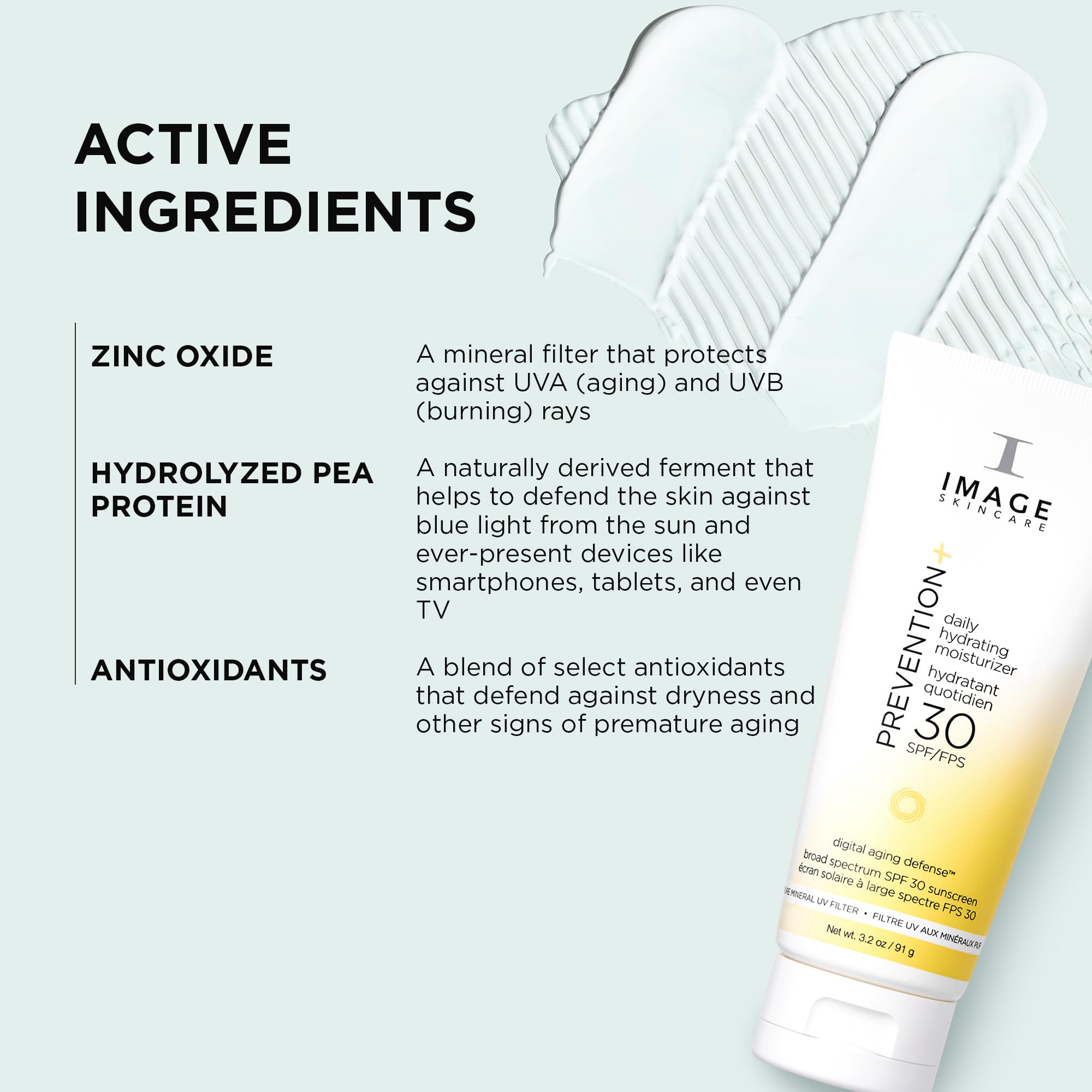 IMAGE Skincare, PREVENTION+ Daily Hydrating Moisturizer SPF 30, Zinc Oxide Face Sunscreen Lotion with Sheer Finish, Amazon Exclusive, 3.2 oz