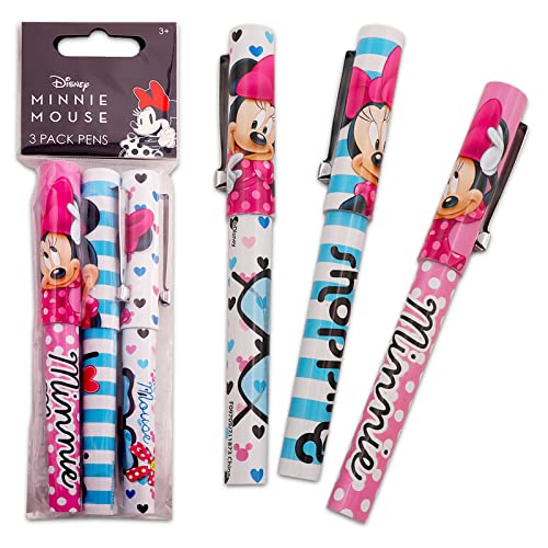 Disney Minnie Mouse Stylus Bundle - 7 Pc Minnie Mouse Pen Set with Minnie Mouse Stickers Disney Minnie Mouse Gift Set (Minnie Mouse Party Supplies)