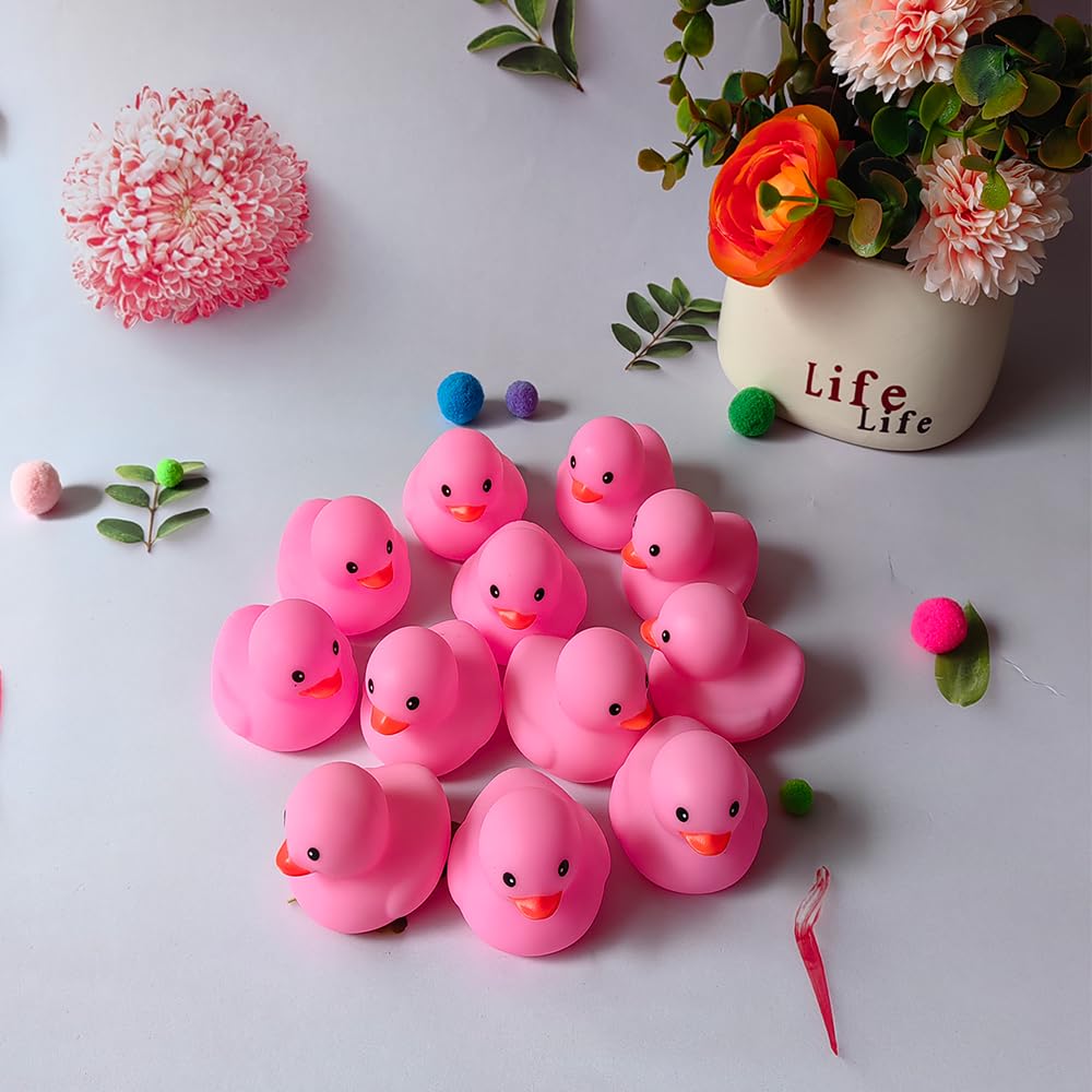 16PCS Pink Rubber Duck Kids Bath Duck Toys ,Squeak Rubber Ducks in Bulk Valentine's Day Rubber Ducks Baby Shower Duck Decorations Party Favors (2.2ββ)