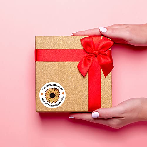 Littlefa Your Purchase Made My Day Stickers,Sunflower Small Business Stickers,Thank You Stickers,Handmade Stickers,Envelopes Seal Stickers,Mail Packaging Sticker for Small Business 500 PCS