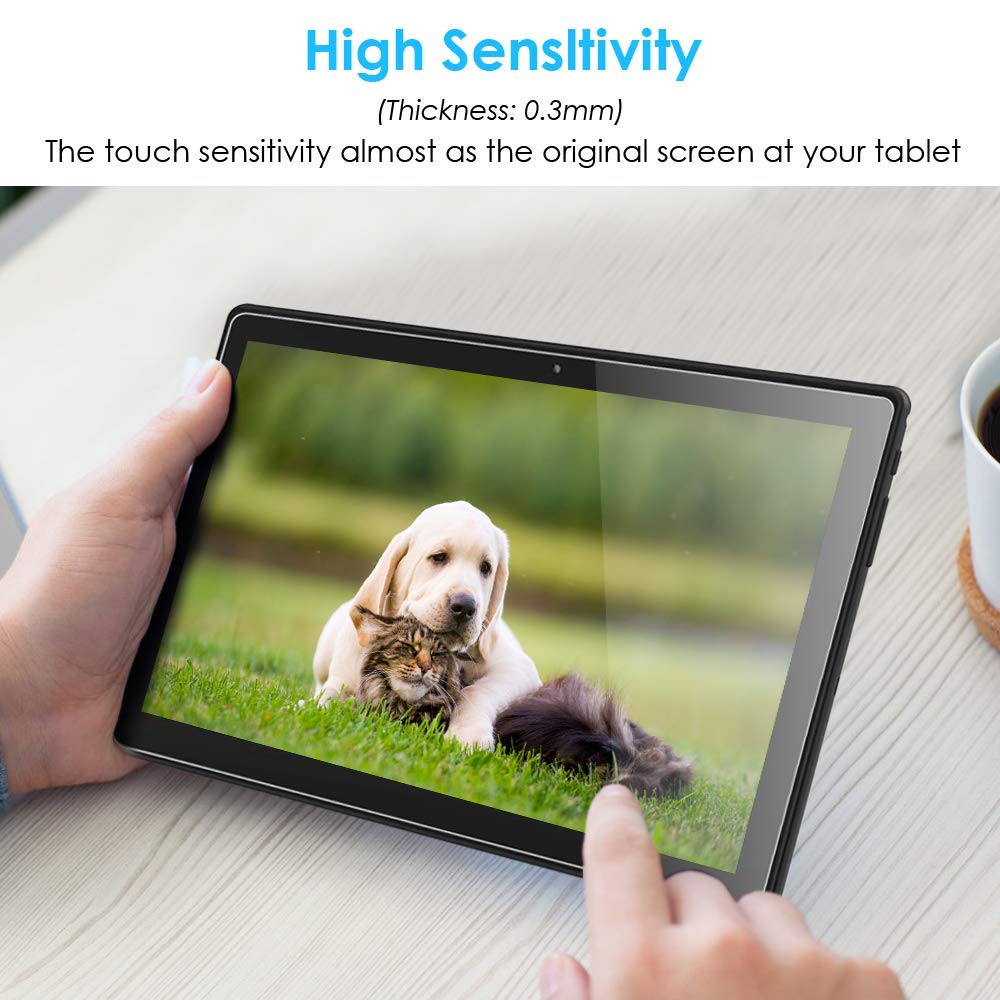 DETUOSI 【2-PACK】 Screen Protector for Victbing 10.1 Inch Tablet, for Dragon Touch Notepad K10/ Max10, ZONKO Z105 10.1, MYMAHDI 10.1, TPZ 10.1, TenYiDe TYD-107 10.1 Inch Tempered Glass Film Mica