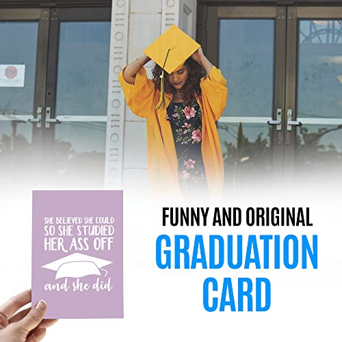 Funny and original graduation card for her with envelope | Inspirational card for women from mom, dad, friend⦠Fun and empowering present for graduation day.