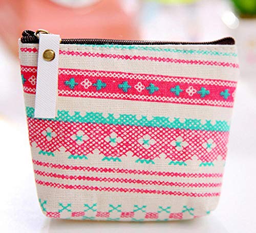 Bonwete 5 PCS Pencil Bag Pen Case Flower Floral Canvas Pencil Pen Case Multi-functional Cosmetic Makeup Bag Set Coin Purse
