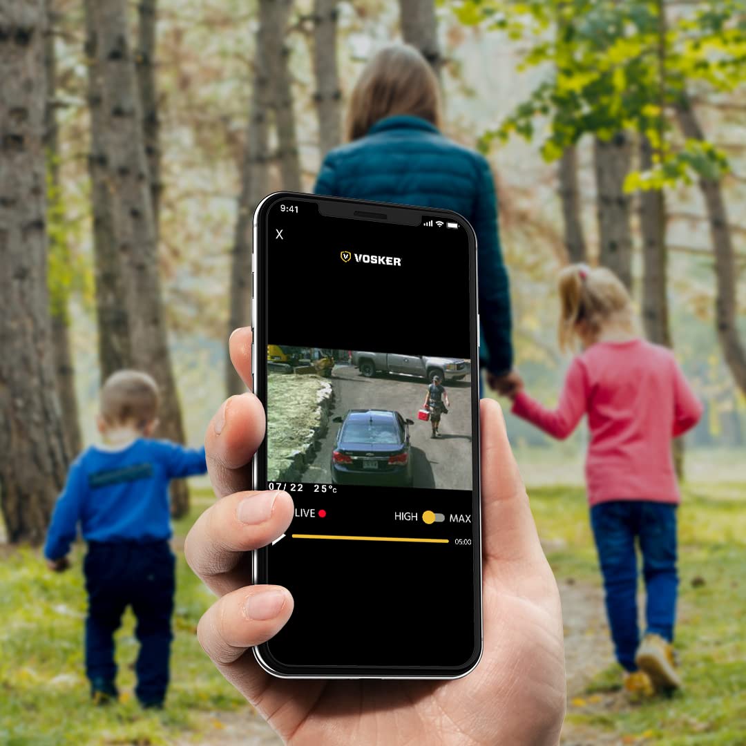 Vosker V300 | Live View Outdoor Security Camera | Solar Powered 4G-LTE Cellular Network Enabled | No Wi-Fi Needed | Receive Live Streaming Security Video Virtually Anywhere | SIM Card Included