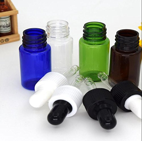 24PCS 10ML 0.34oz Empty Plastic Eye Dropper Bottles With Glass Pipettes Dropping Container For Essential Oil Aromatherapy Medicine Cabinet Dispenser Vials (Clear)