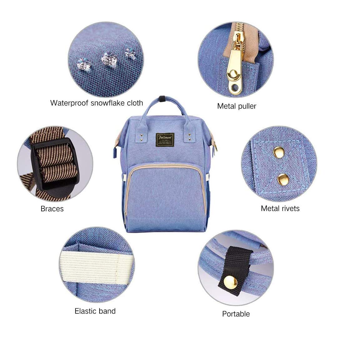 Arolly Multi-Function Waterproof Diaper Bag Travel Backpack Nappy Tote Bags for Baby Care, Large Capacity, Stylish and Durable (Blue)