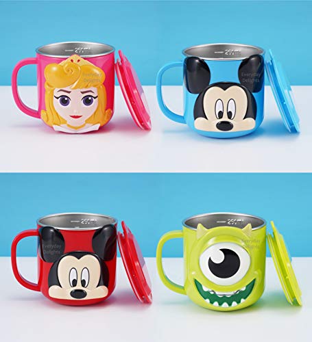 Disney Monster University Mike Green Durable Stainless Steel Insulated 3D Cup with Lid, 250ml