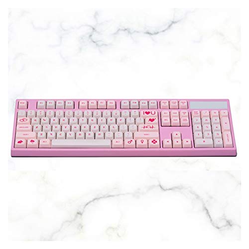 Gaming Mouse and Keyboard Pink White Color Keycaps Mechanical Gaming Keyboard Decoration Key Caps Replacement (Color : Keycaps Set)