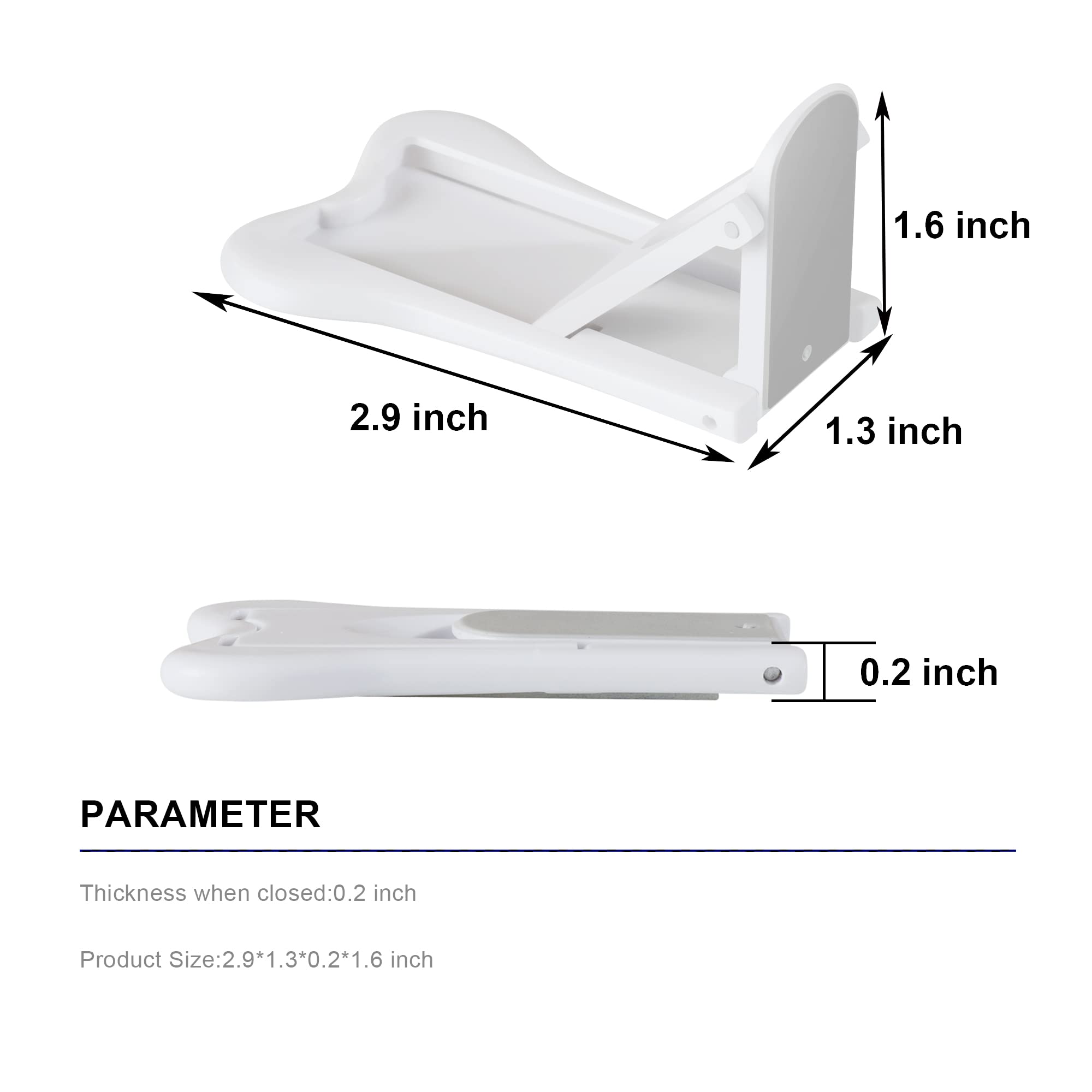 HYEXD Sliding Glass Door Lock Child Proof 2 Pieces Windows Locks Security Baby Safety Closets Patio Door Lock White Thin