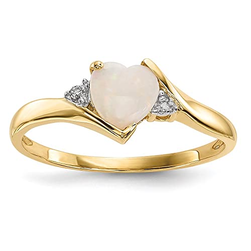 14k Yellow Gold Opal and Natural Diamond Ring Size 13 GLD-AZ-Y13256OP/A